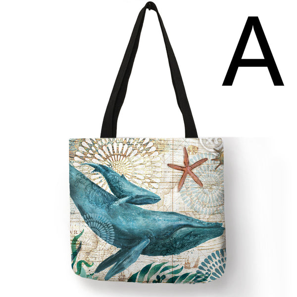 Eco friendly bag with beach design Cotton And Linen Shopping Bag – Mu ...